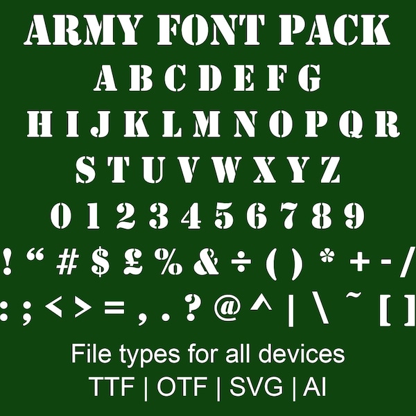 Military Fonts in Canva - Etsy