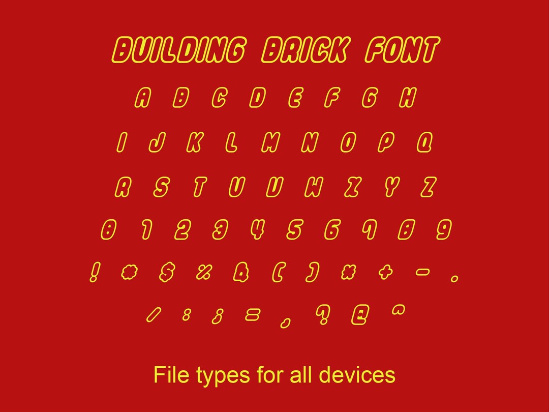 Building Brick Font | Svg | Ttf | Otf | Eps | Cricut & Silhouette ...