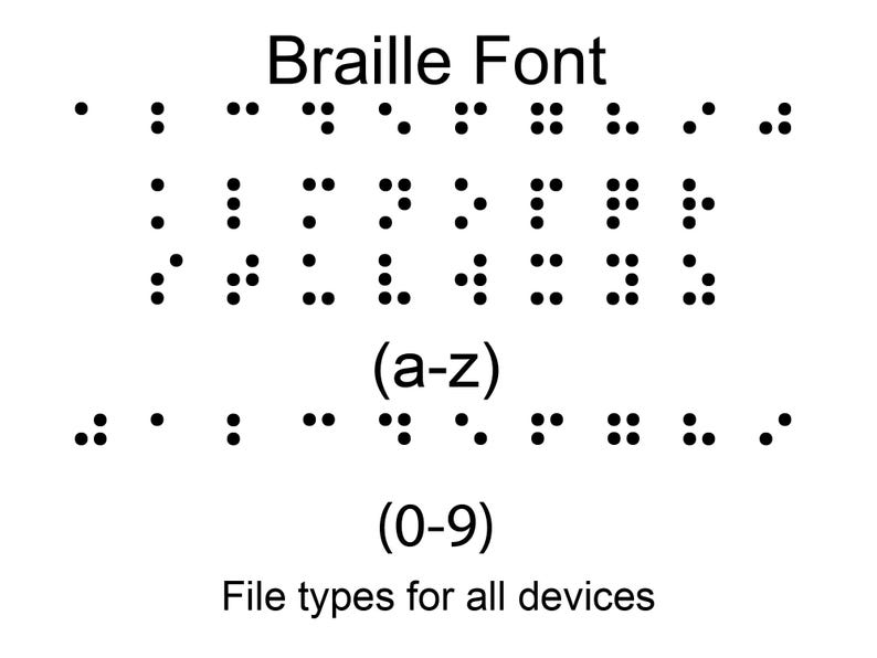 Braille Font | Svg | Ttf | Otf | Eps | Cricut & Silhouette | Word ...