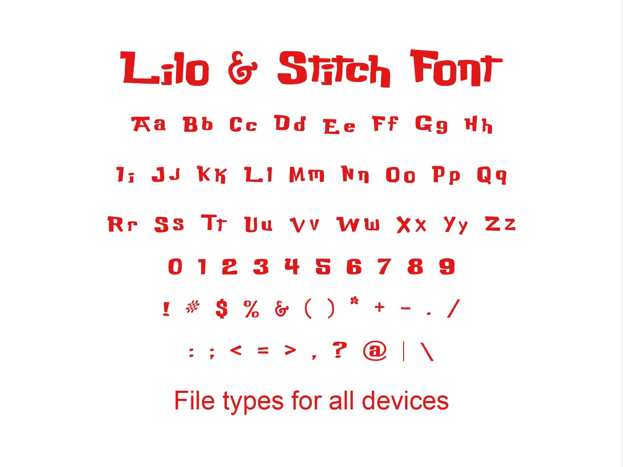Lilo&stitch Font | Svg | Otf | Cricut + Silhouette | Word | Crafting ...