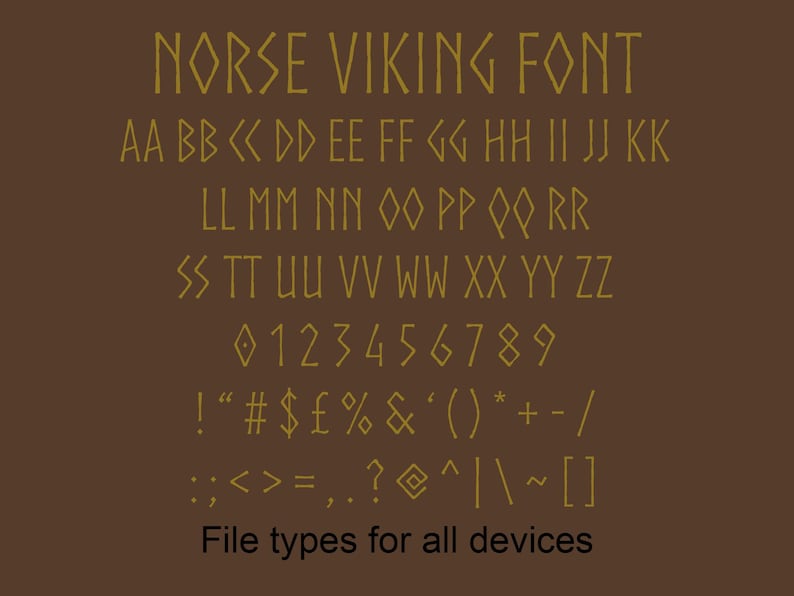 Norse Viking Font | Svg | Ttf | Otf | Eps | Cricut & Silhouette | Word ...