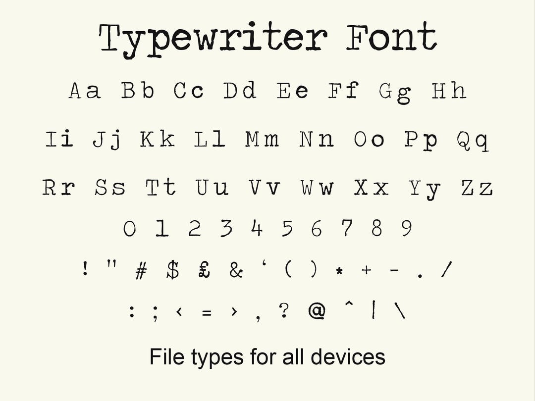 Typewriter Font | Svg | Ttf | Otf | Eps | Cricut & Silhouette | Word ...
