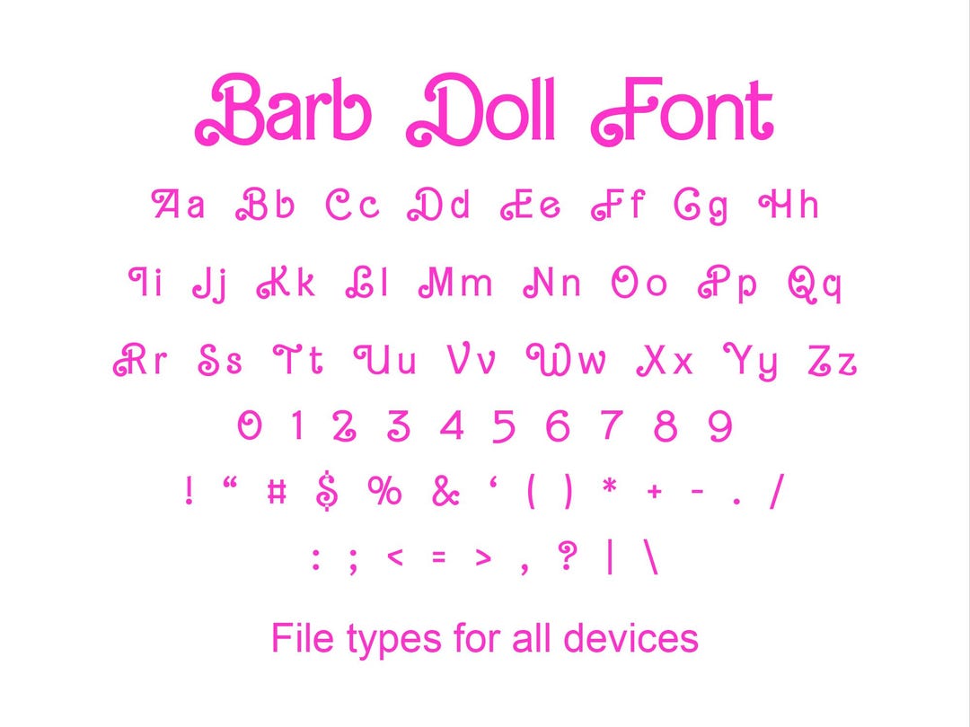 Barb Doll Font | Svg | Otf | Cricut & Silhouette | Word | Crafting ...