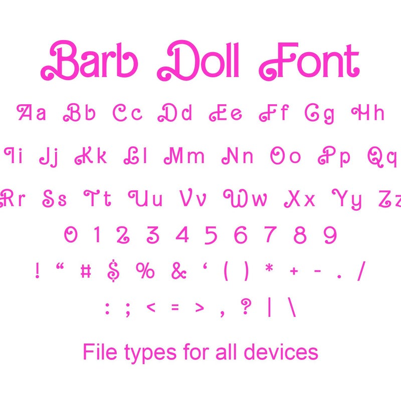 Barbie Font - Etsy