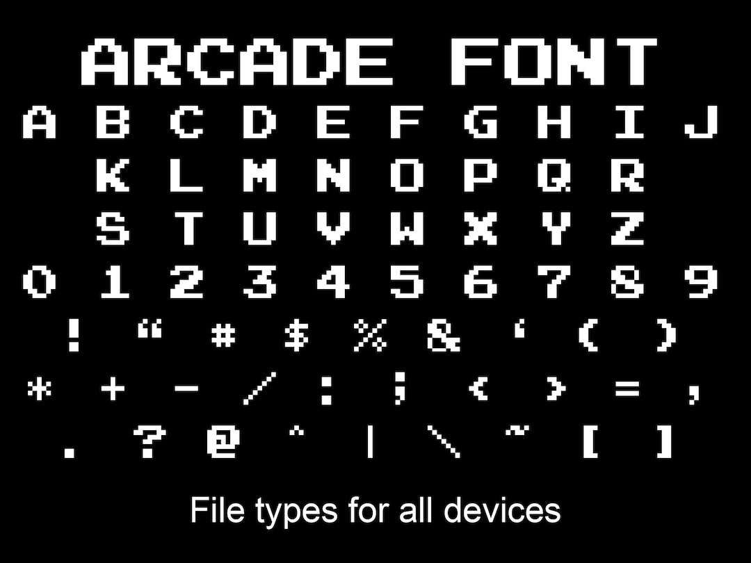 Arcade Game Font | Svg | Ttf | Otf | Eps | Cricut & Silhouette | Word ...