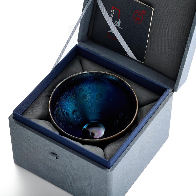 Tenmoku Ceramics Tea Bowls With a Dark Glaze That Resembles Oil ...