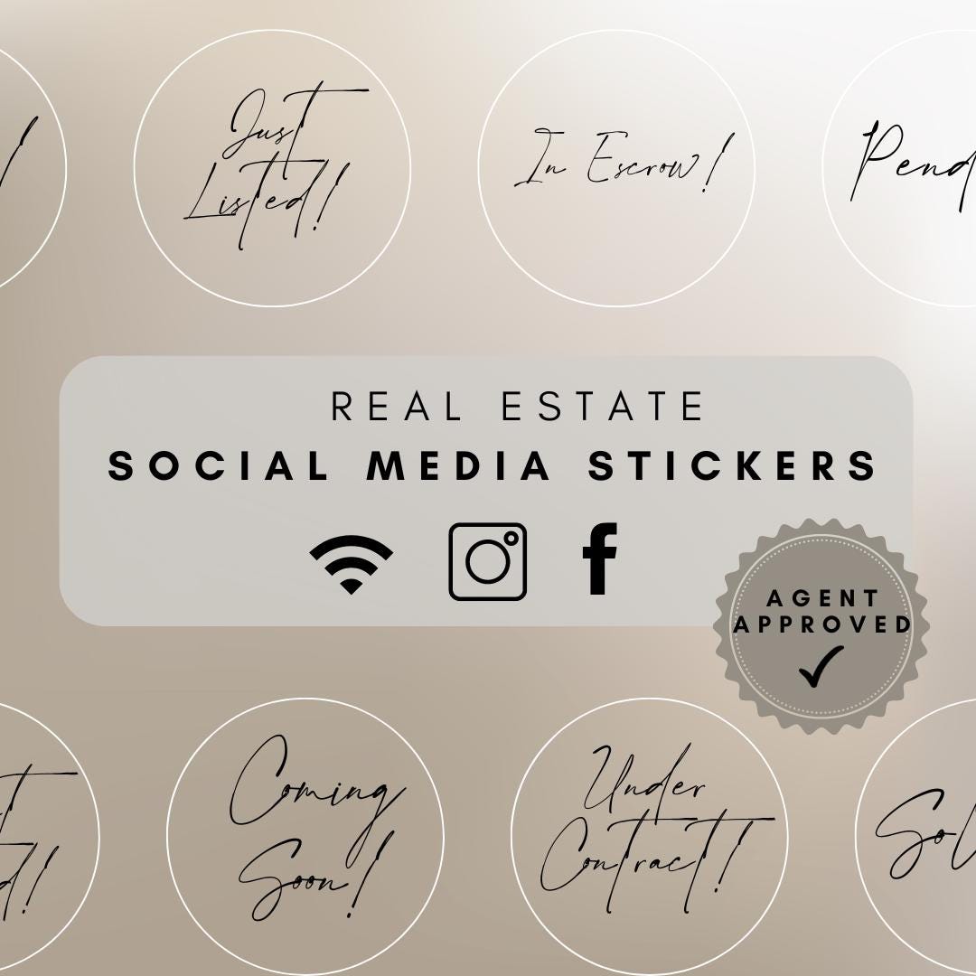 Digital Stickers Real Estate | Digital Social Media Stickers | STICKERS ...