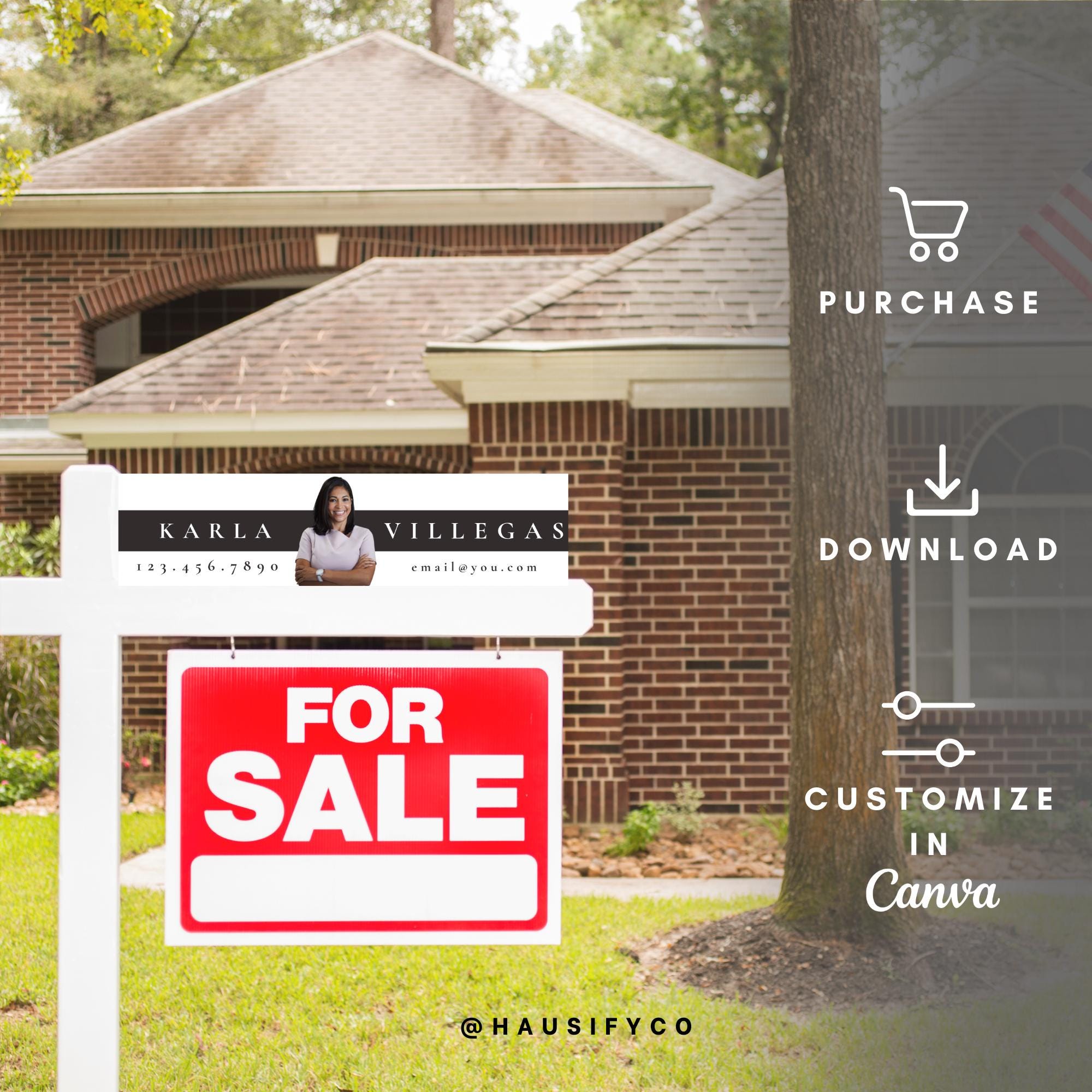 Realtor Rider Sign Template, Editable in Canva (digital Download) - Etsy