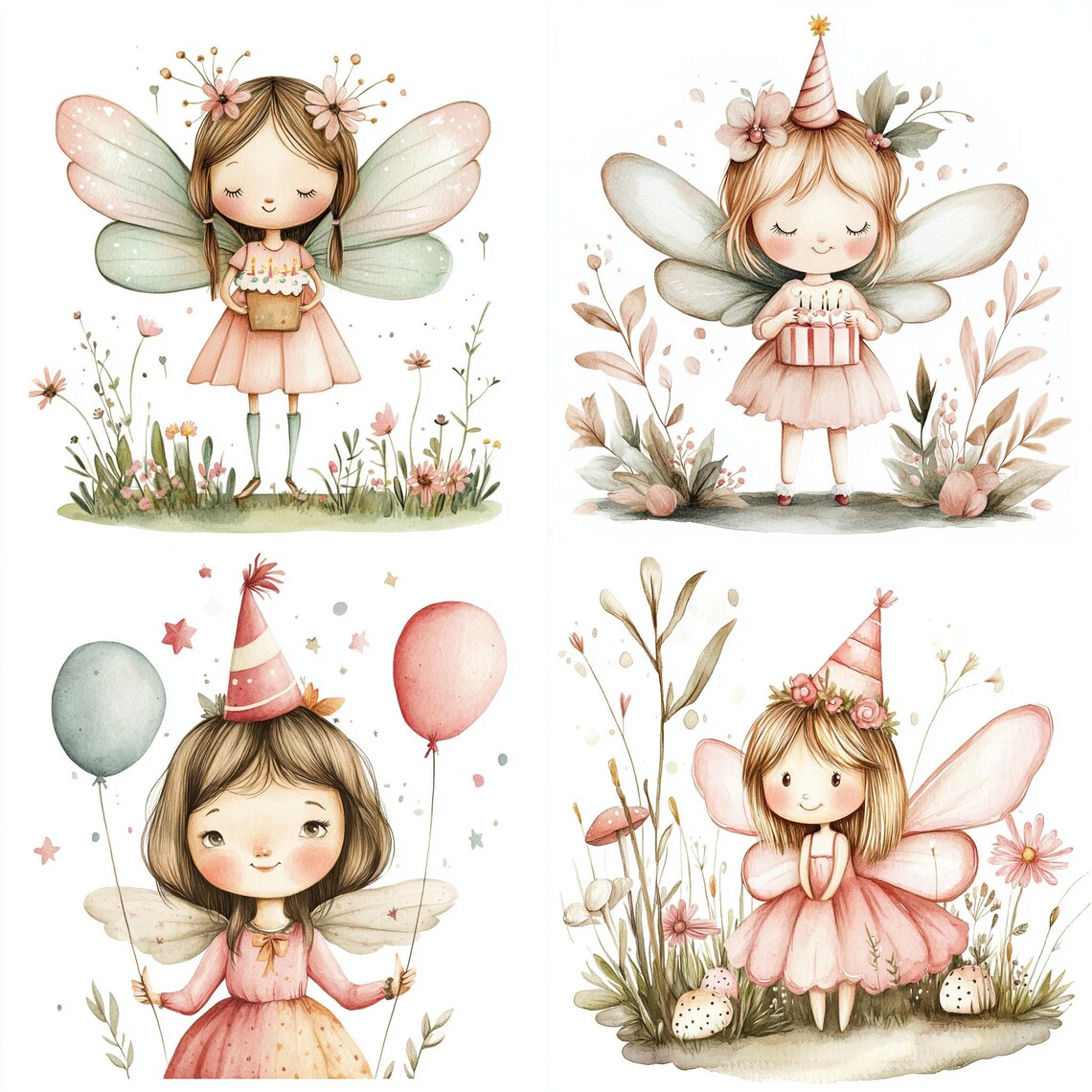 24 Cute Fairy Clipart, Kids Fairy Illustration, Whimsical Fairy Art ...