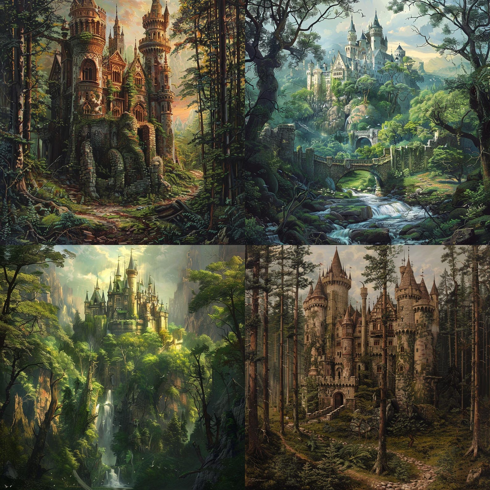 24 Enchanted Forest Castle Clipart Fantasy Art Digital Download ...