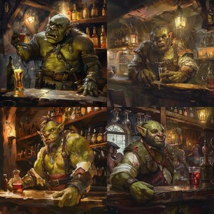 24 Fantasy Tavern Orc Clipart, Digital Download Illustration, Fantasy ...