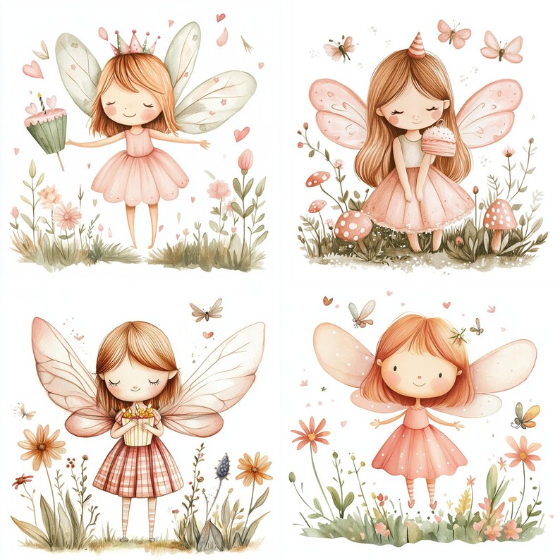 24 Cute Fairy Clipart, Kids Fairy Illustration, Whimsical Fairy Art ...