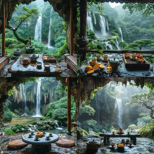 24 Waterfall Nature Clipart, Waterfall and Tea Clipart, Scenic ...
