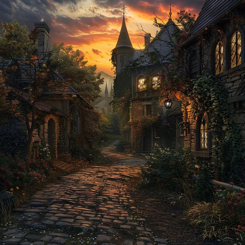 24 Enchanted Village Clipart, Fantasy Fairytale Digital Art, Magical ...