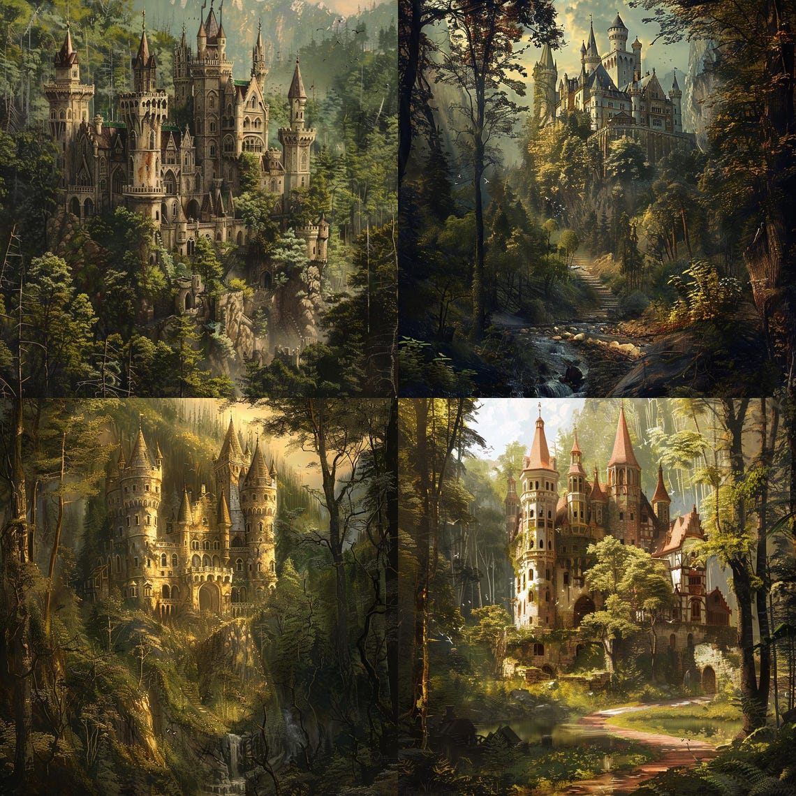 24 Enchanted Forest Castle Clipart Fantasy Art Digital Download ...