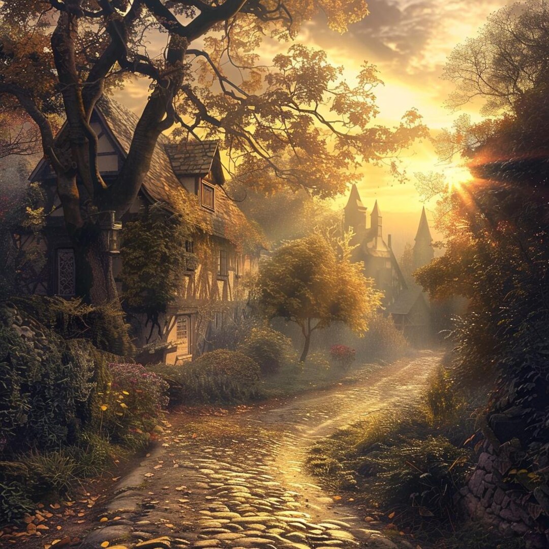 24 Enchanted Village Clipart, Fantasy Fairytale Digital Art, Magical ...