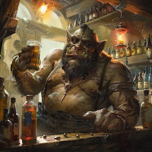 24 Fantasy Tavern Orc Clipart, Digital Download Illustration, Fantasy ...