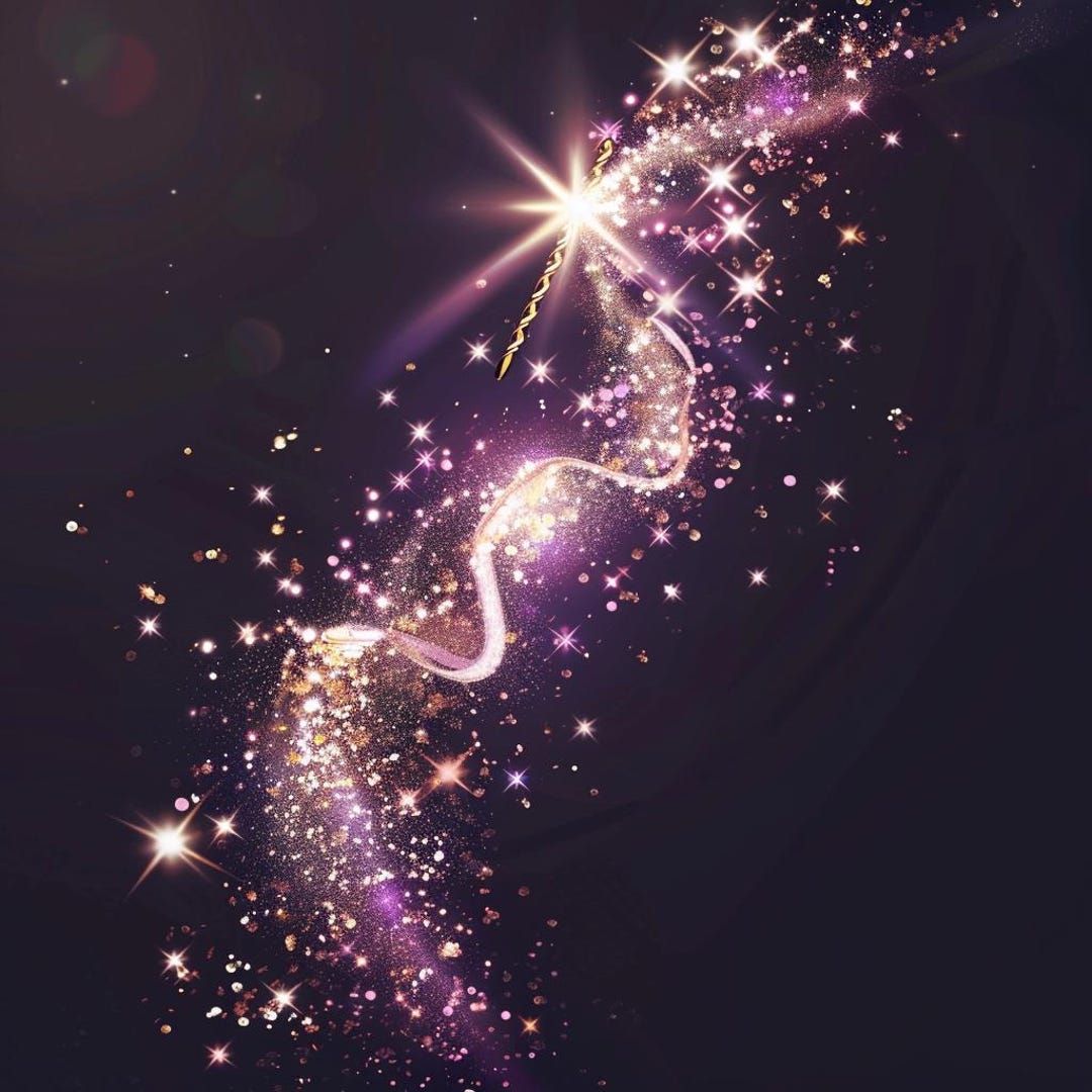 24 Magical Sparkling Wand Digital Background, Fairy Tale Magic Glitter ...