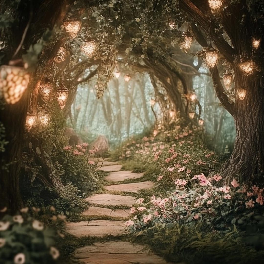 22 Magical Forest Path Clipart, Enchanted Woodland Illustration, Rustic ...