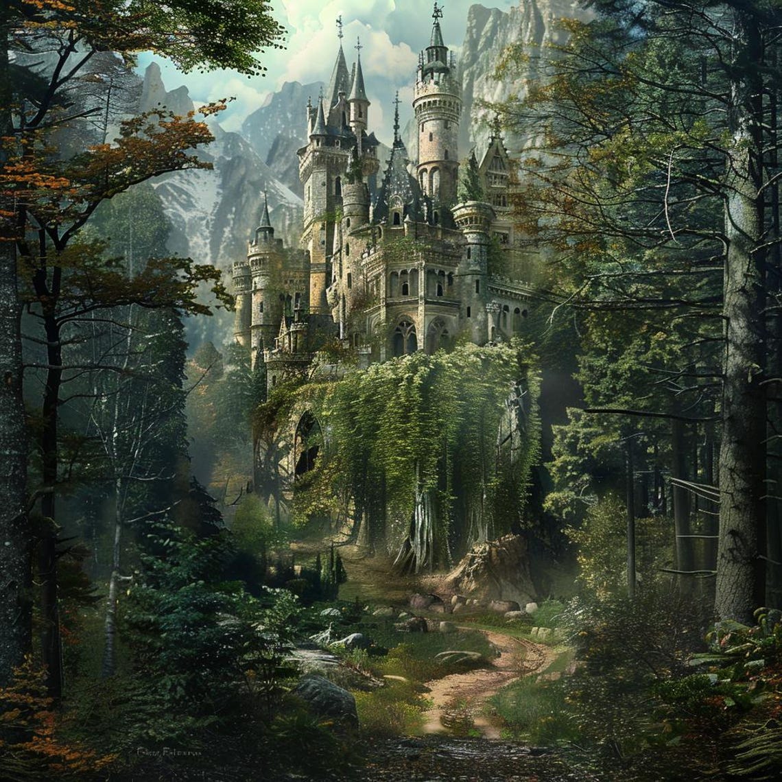 24 Enchanted Forest Castle Clipart Fantasy Art Digital Download ...