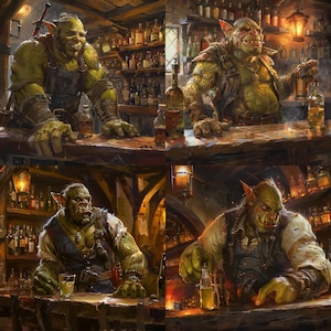 24 Fantasy Tavern Orc Clipart, Digital Download Illustration, Fantasy ...