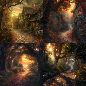 24 Enchanted Village Clipart, Fantasy Fairytale Digital Art, Magical ...