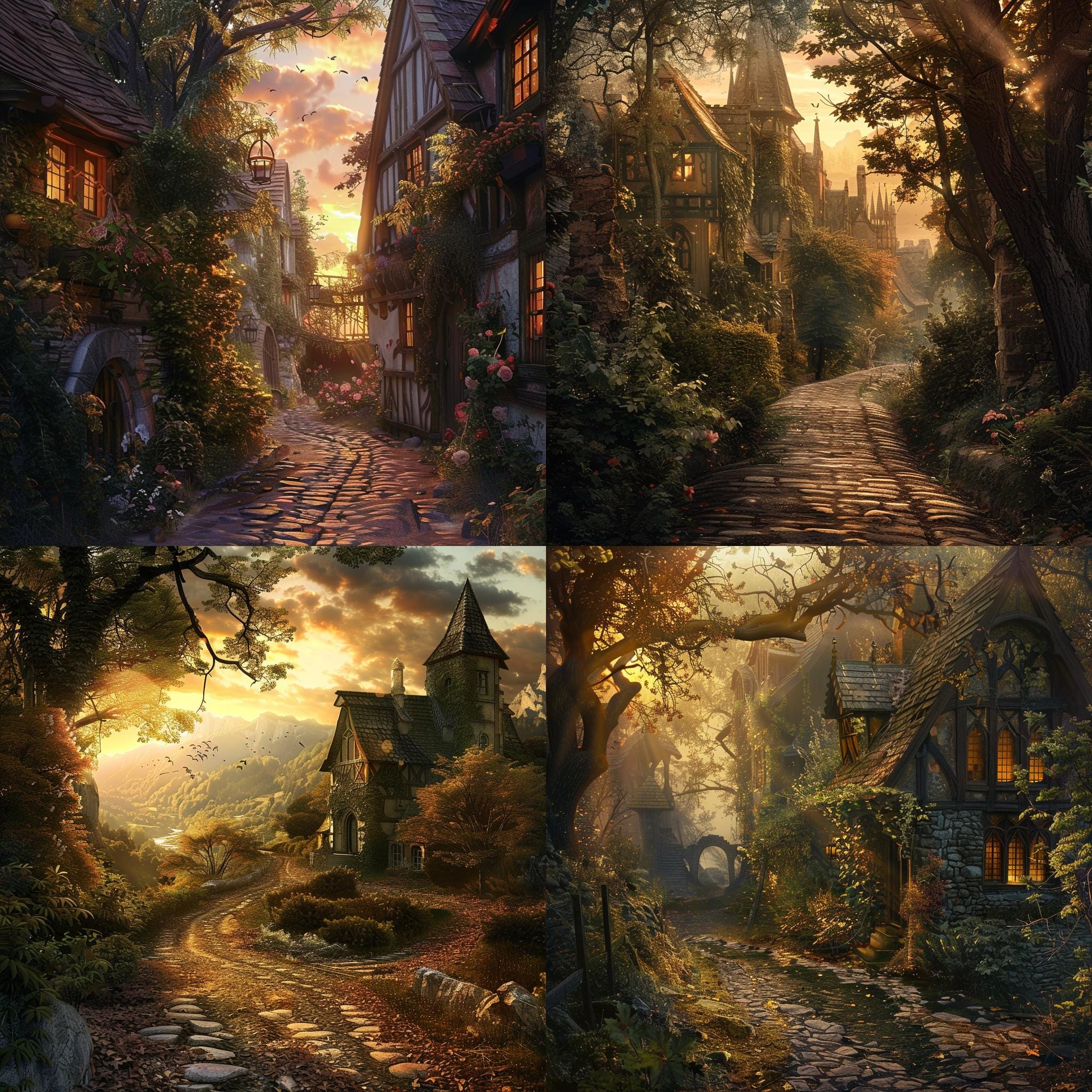 24 Enchanted Village Clipart, Fantasy Fairytale Digital Art, Magical ...