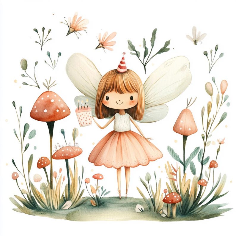 24 Cute Fairy Clipart, Kids Fairy Illustration, Whimsical Fairy Art ...