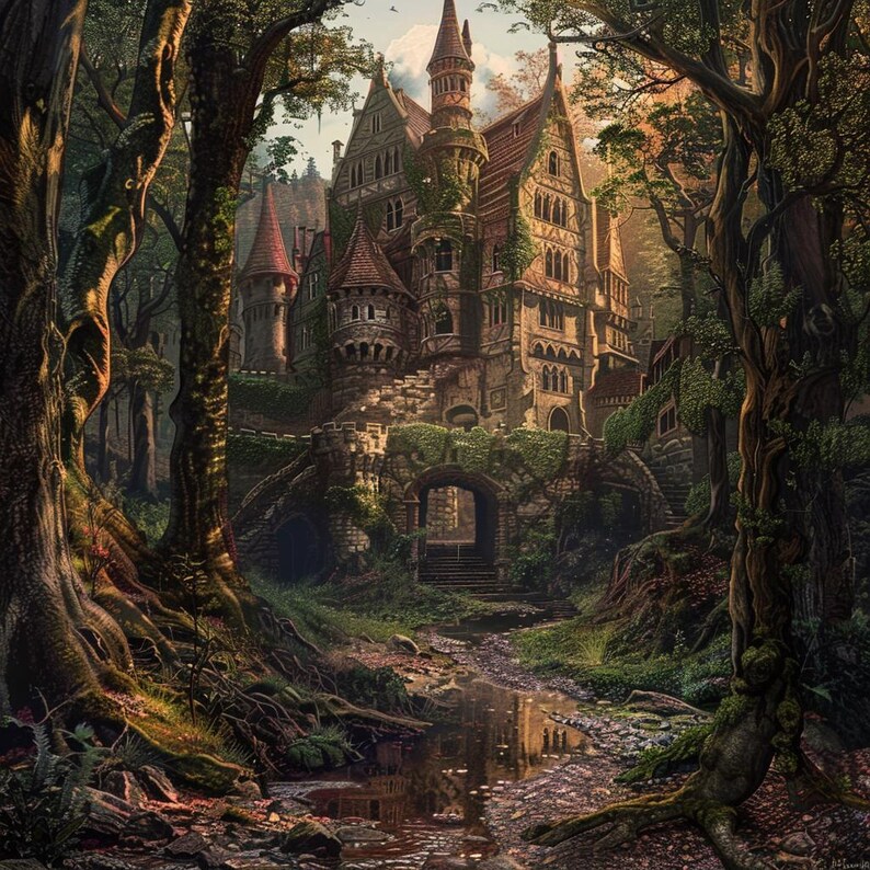 24 Enchanted Forest Castle Clipart Fantasy Art Digital Download ...