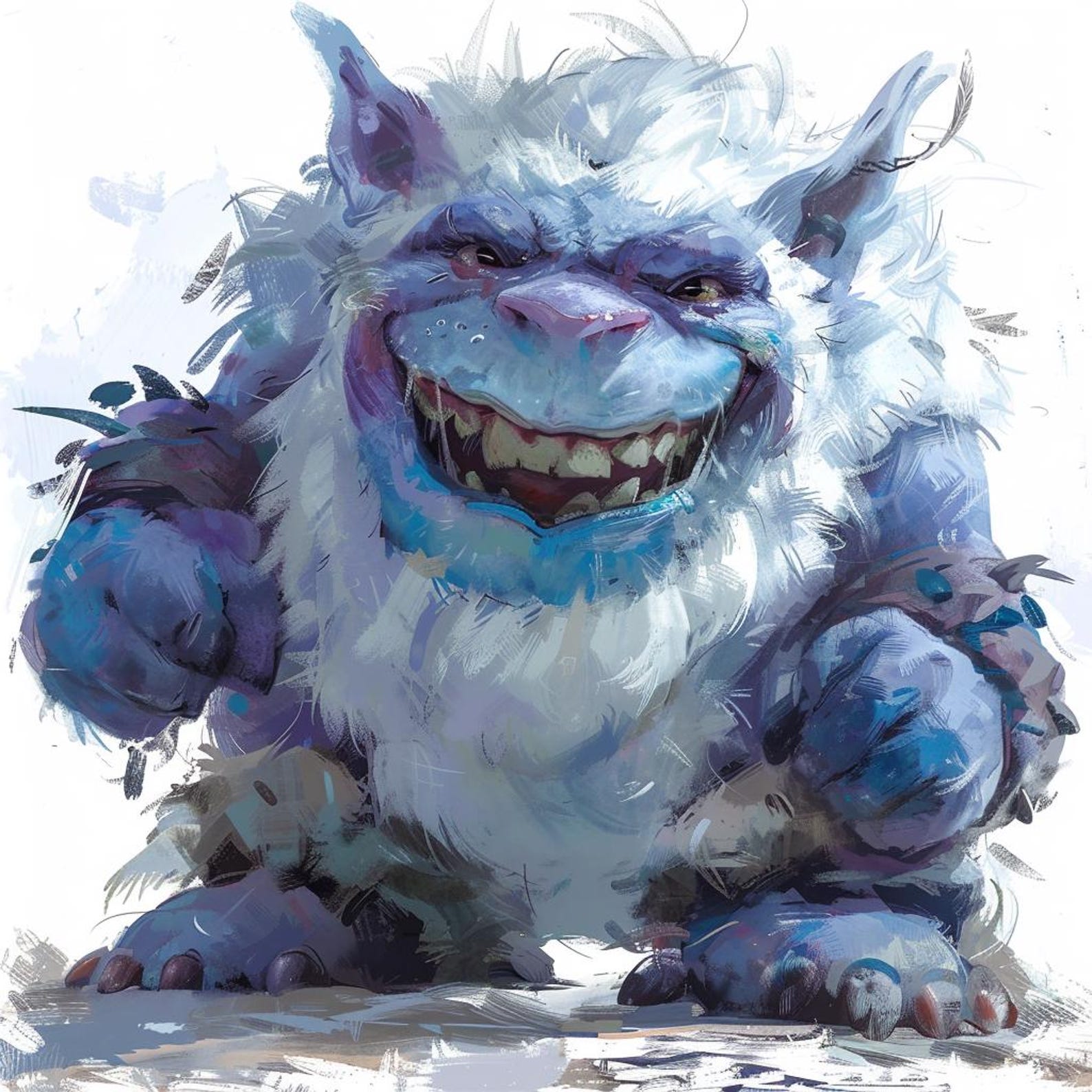 24 Fantasy Ogre Clipart Digital Download Blue Monster With Sword ...