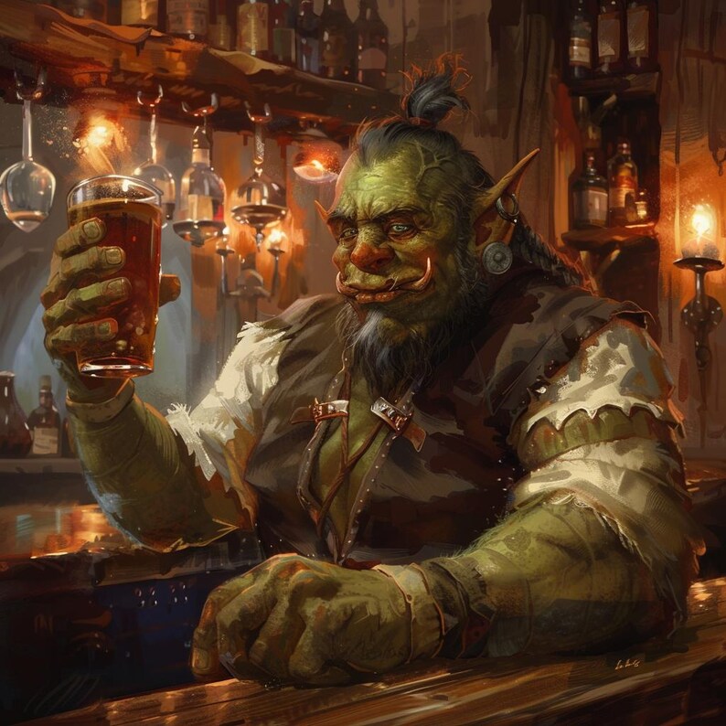 24 Fantasy Tavern Orc Clipart, Digital Download Illustration, Fantasy ...