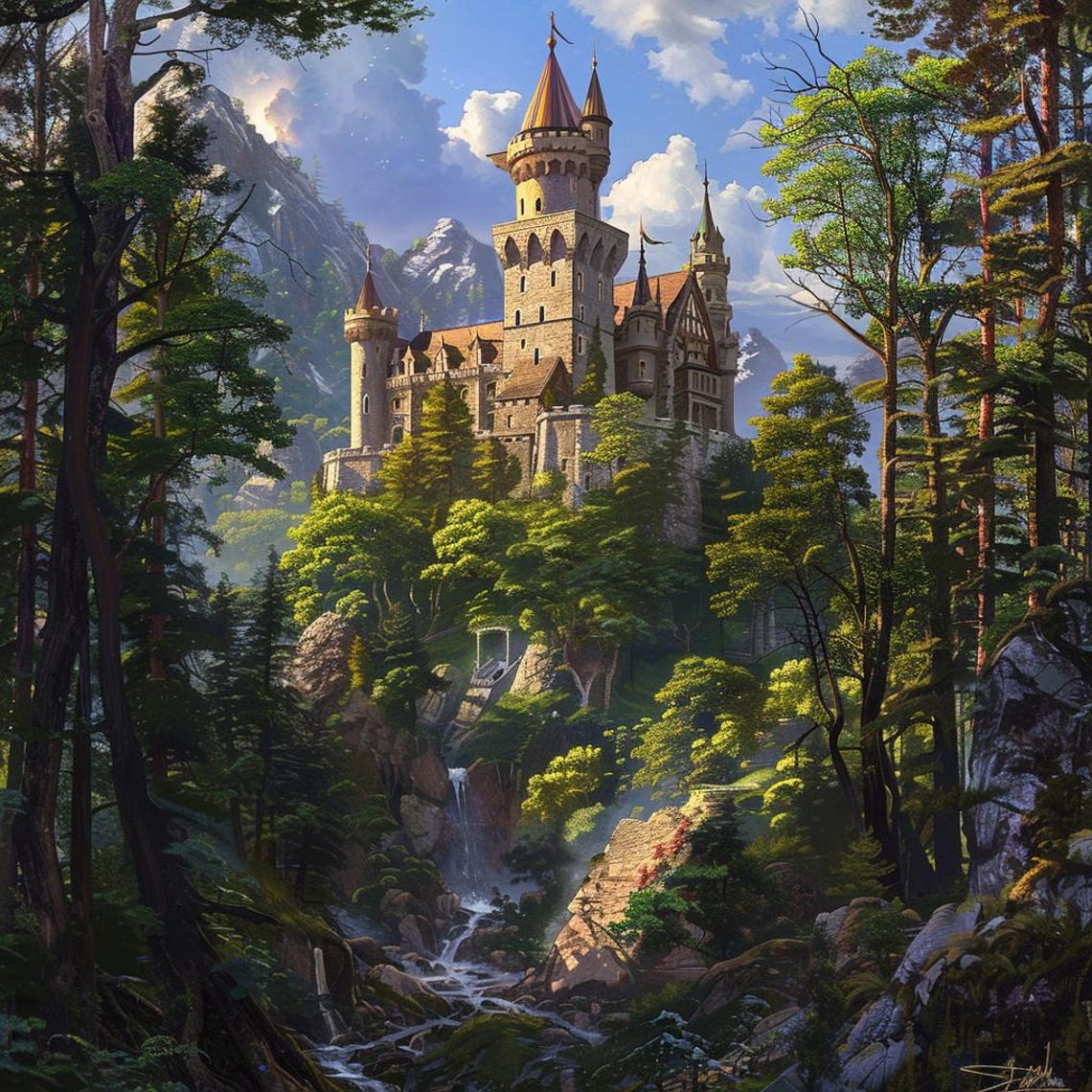 24 Enchanted Forest Castle Clipart Fantasy Art Digital Download ...
