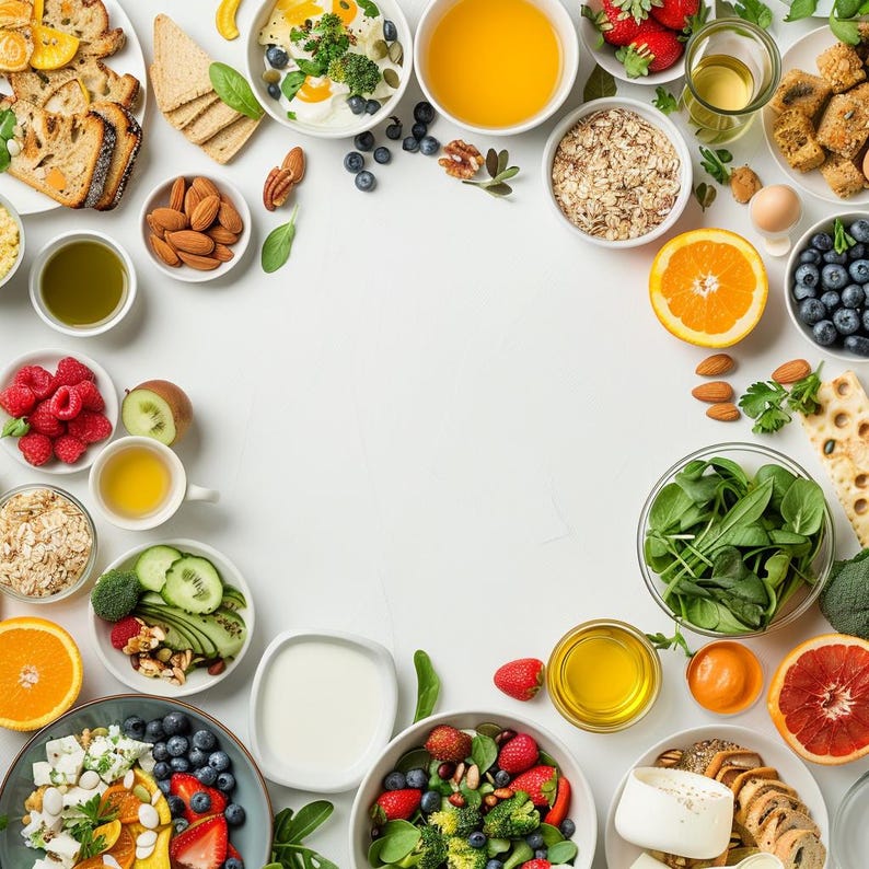 24 Fresh Food Border Clipart, Fruits and Vegetables Clipart, Kitchen ...