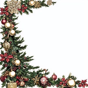 22 Christmas Corner Border Clipart, Holiday Frame Clipart, Festive ...