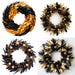 20 Autumn Fall Wreath Clipart Black and Gold Wreath Digital Download ...