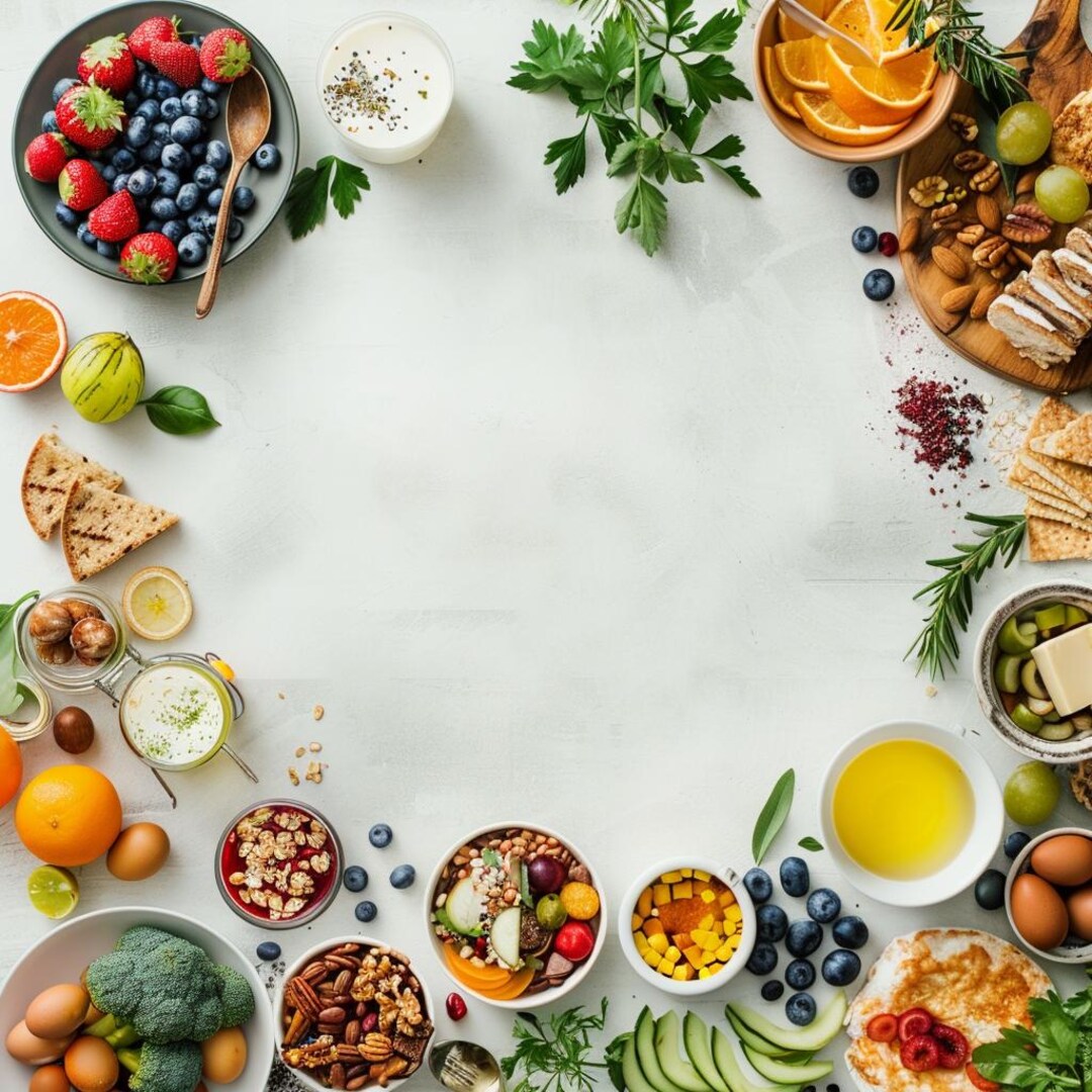 24 Fresh Food Border Clipart, Fruits and Vegetables Clipart, Kitchen ...