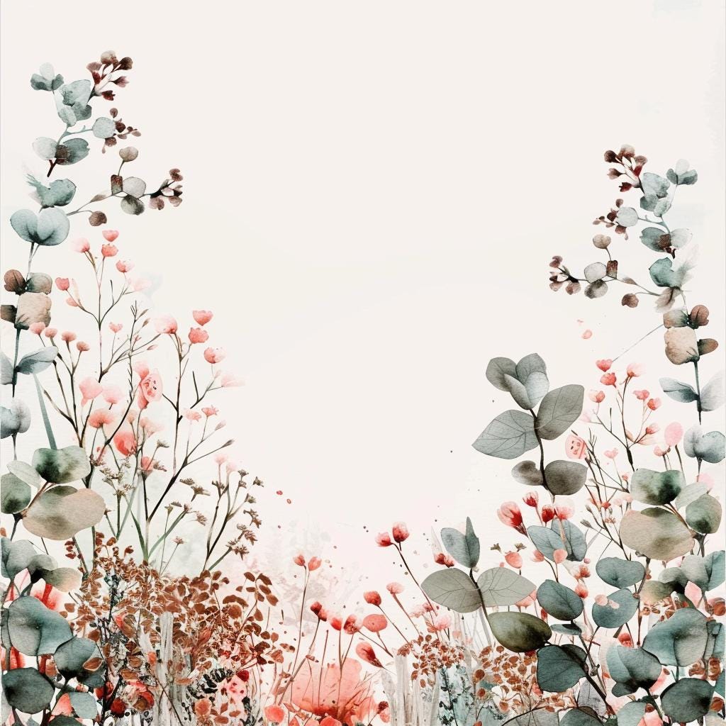24 Watercolor Floral Clipart Collection, Hand-painted Flower ...