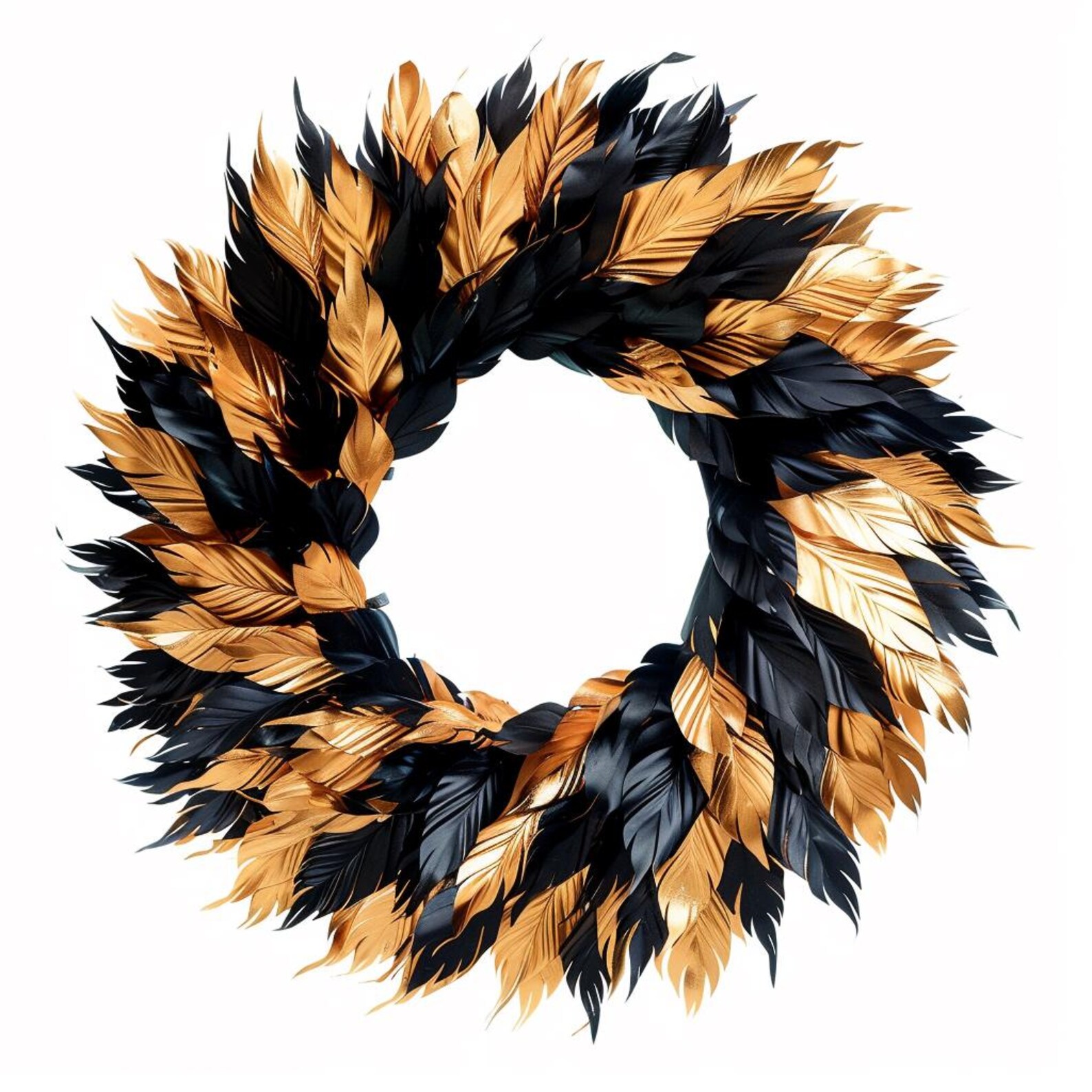 20 Autumn Fall Wreath Clipart Black and Gold Wreath Digital Download ...