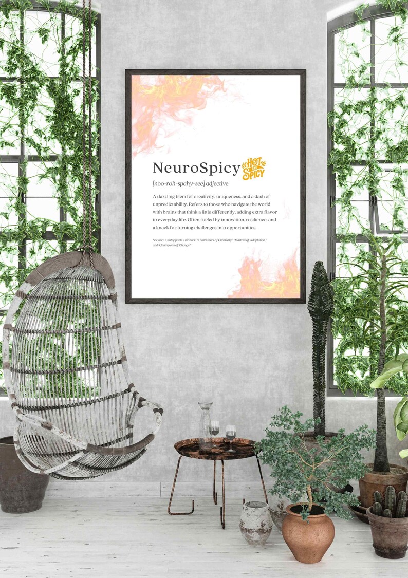 Neurospicy (neurodivergent) Definition Poster – Funny and Inspirational ...