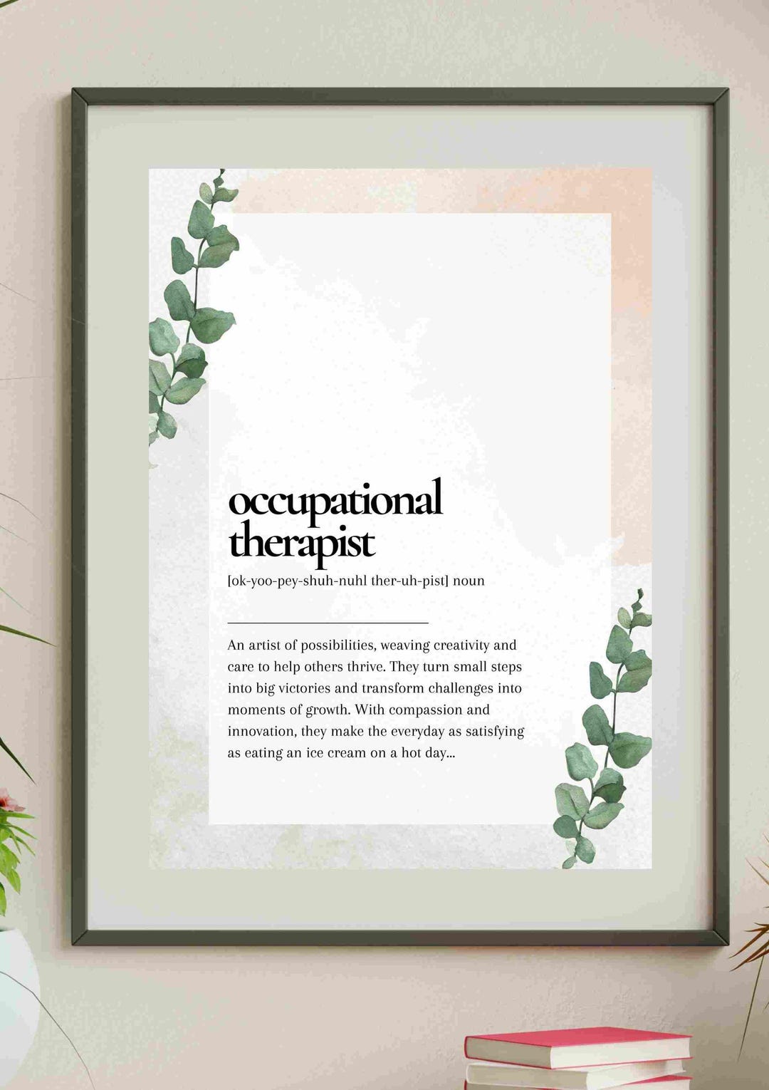 Occupational Therapist Definition Poster Inspirational and Fun Wall Art ...