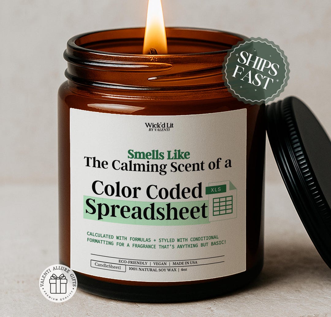 The Calming Scent of A Color Coded Spreadsheet Candle Funny Accountant ...