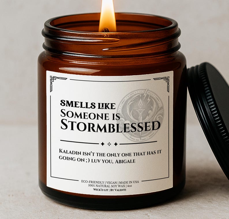 Stormblessed Fantasy Candle Gift, Way of Kings Inspired Reader Gift ...