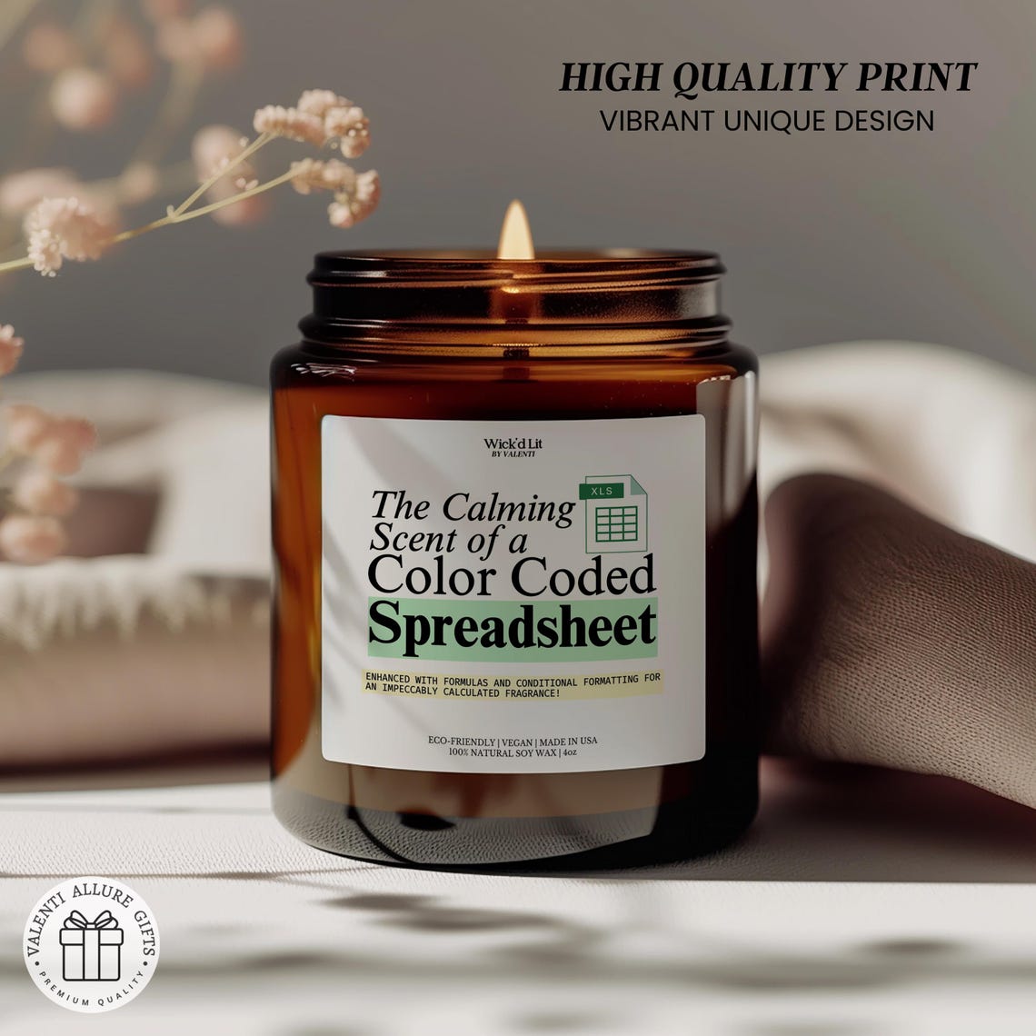 The Calming Scent of a Color Coded Spreadsheet Humor Candle, Custom ...