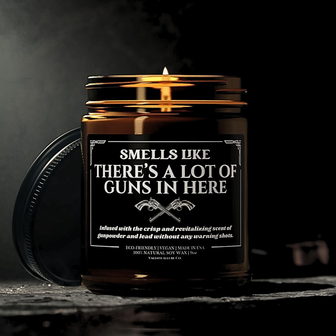 Smells Like There's A Lot of Guns in Here Candle, Funny Candle ...