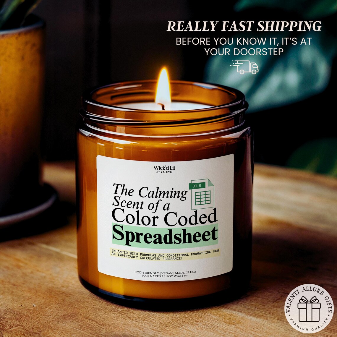 The Calming Scent of a Color Coded Spreadsheet Humor Candle, Custom ...
