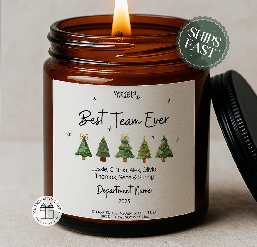 Best Team Ever Christmas Candle, Employee Holiday Gift, Personalized ...
