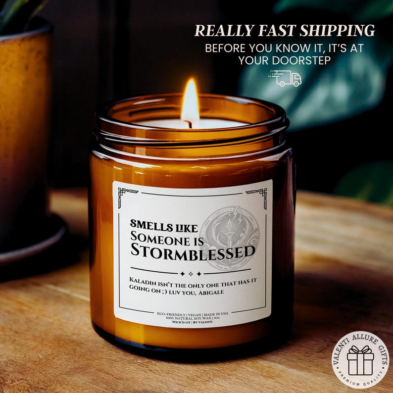 Stormblessed Fantasy Candle Gift, Way of Kings Inspired Reader Gift ...