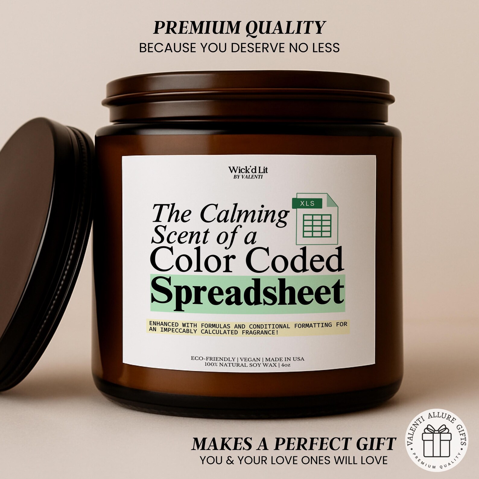 The Calming Scent of a Color Coded Spreadsheet Humor Candle, Custom ...