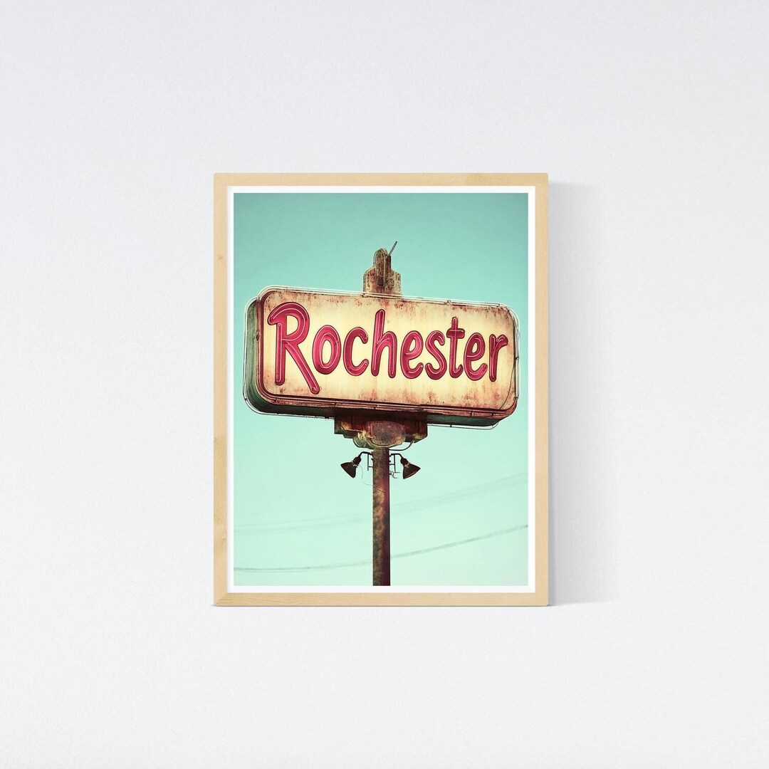 Vintage Rochester Sign Print Vintage New York Wall Art Poster - Etsy
