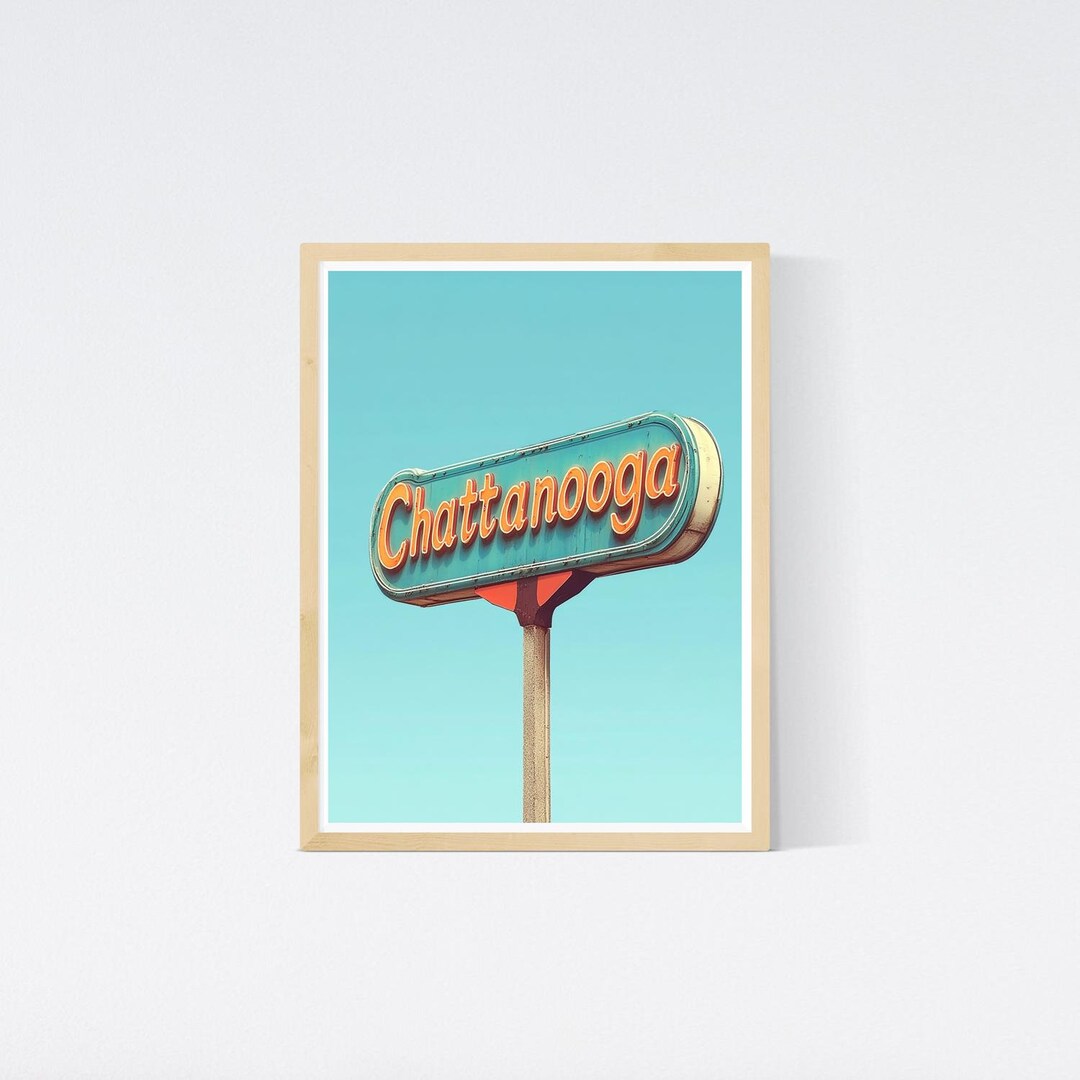 Vintage Chattanooga Sign Print Retro Tennessee Wall Art Poster - Etsy